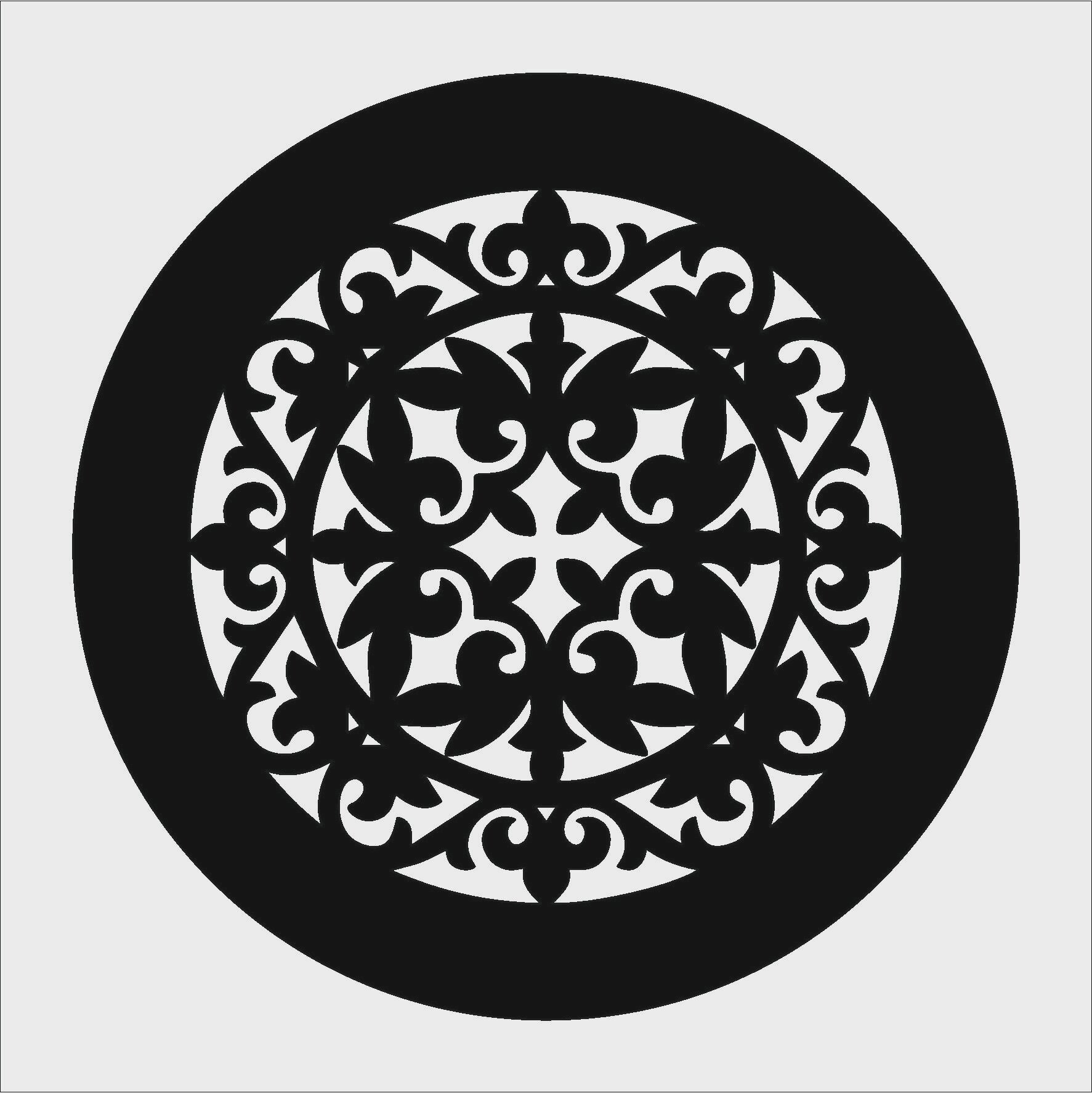 Решетка магнитная, черная, круглая (Абстракция) внутренний D125, наружный D 150 (№40)