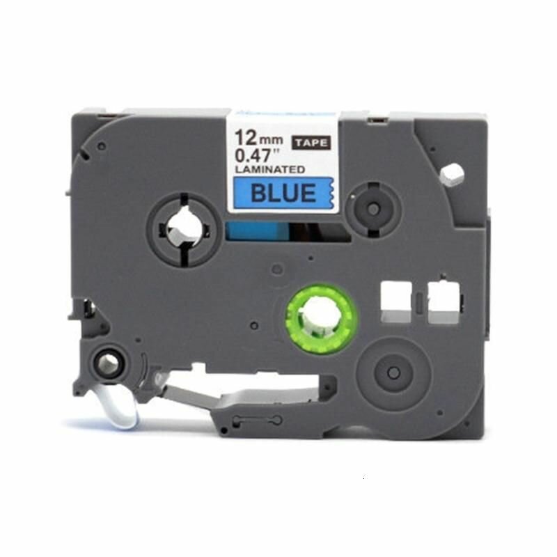 Цветная ламинационная пленка для этикеток 12 мм, Черный текст на синем b