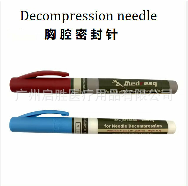 Самая продаваемая игла для пункции грудной клетки 14G для оказания первой помощи на открытом воздухе, прямая игла для декомпрессии грудной клетки для спасения жизни.
