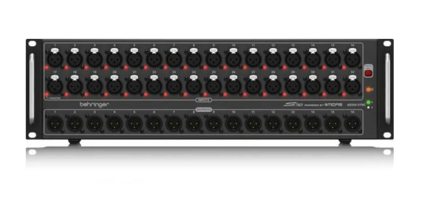 Behringer S32 - цифровой стейджбокс AES50 с 32 предусилителями Midas и 16 выходами