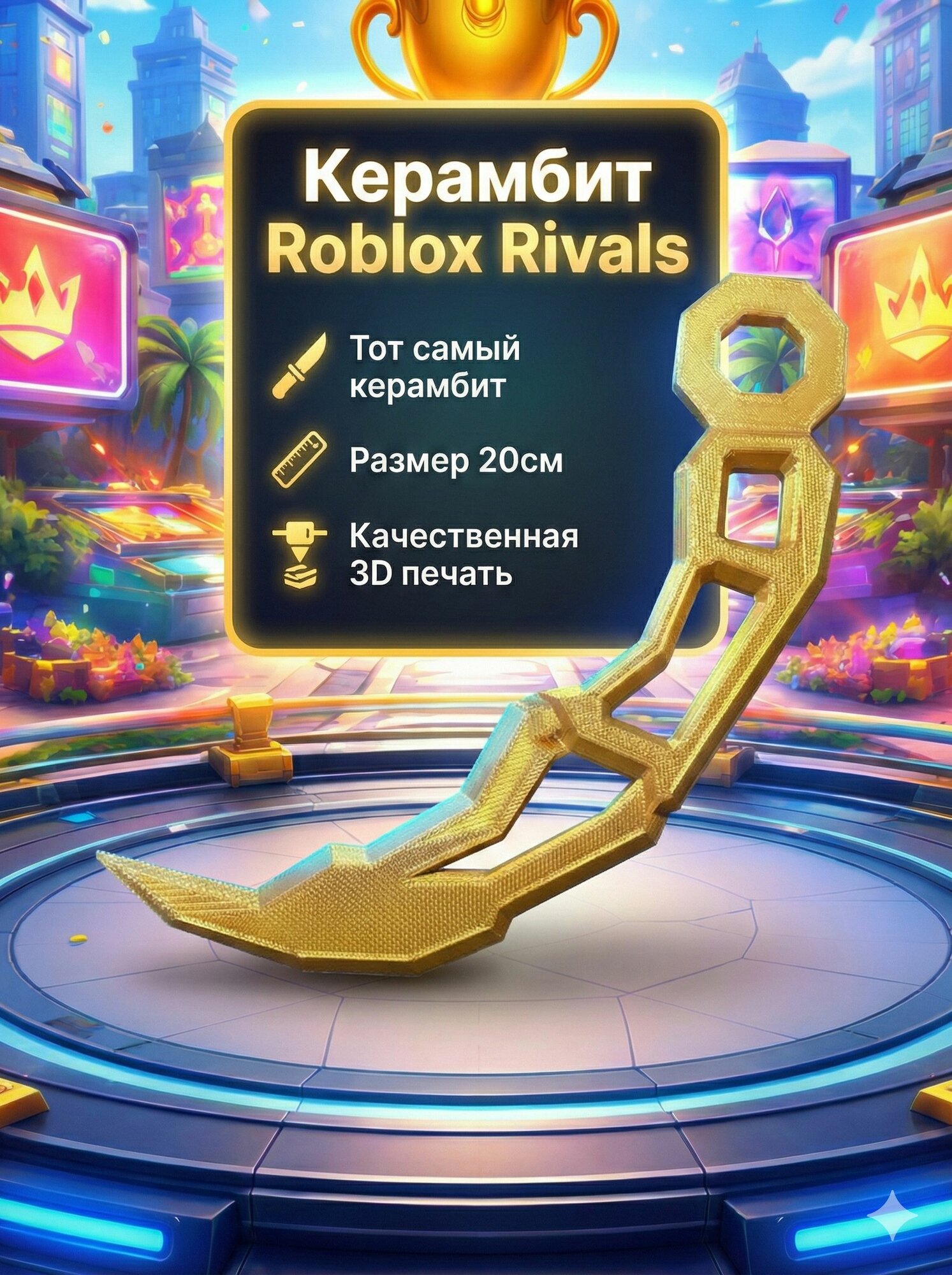 Керамбит Keyrambit Roblox Rivals коллекционный 20см