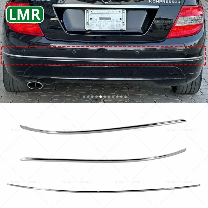 Для 2008-2011 W204 Mercedes-Benz C-Class, задняя хромированная накладка на бампер 2048850921 3 Set
