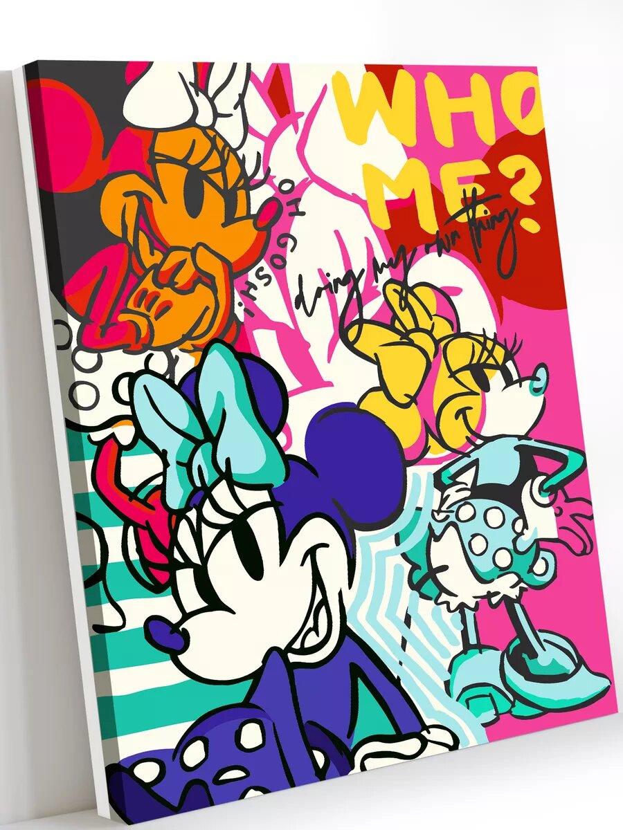 Картина по номерам на холсте с подрамником 40х50 см Минни Маус Поп-ар