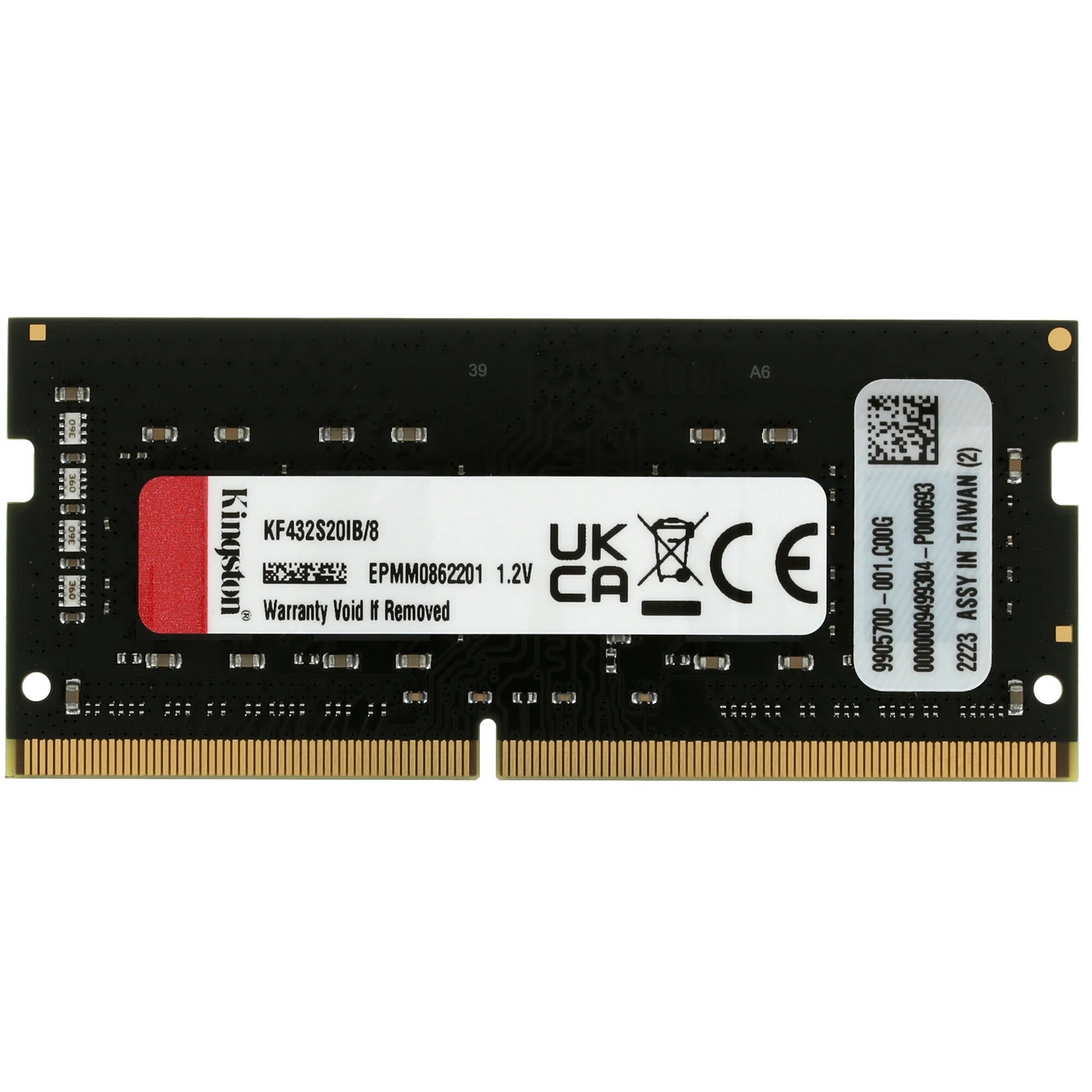 Оперативная память Kingston 8GB DDR4 SODIMM 3200 МГц CL20 KF432S20IB/8 1.2 В черный