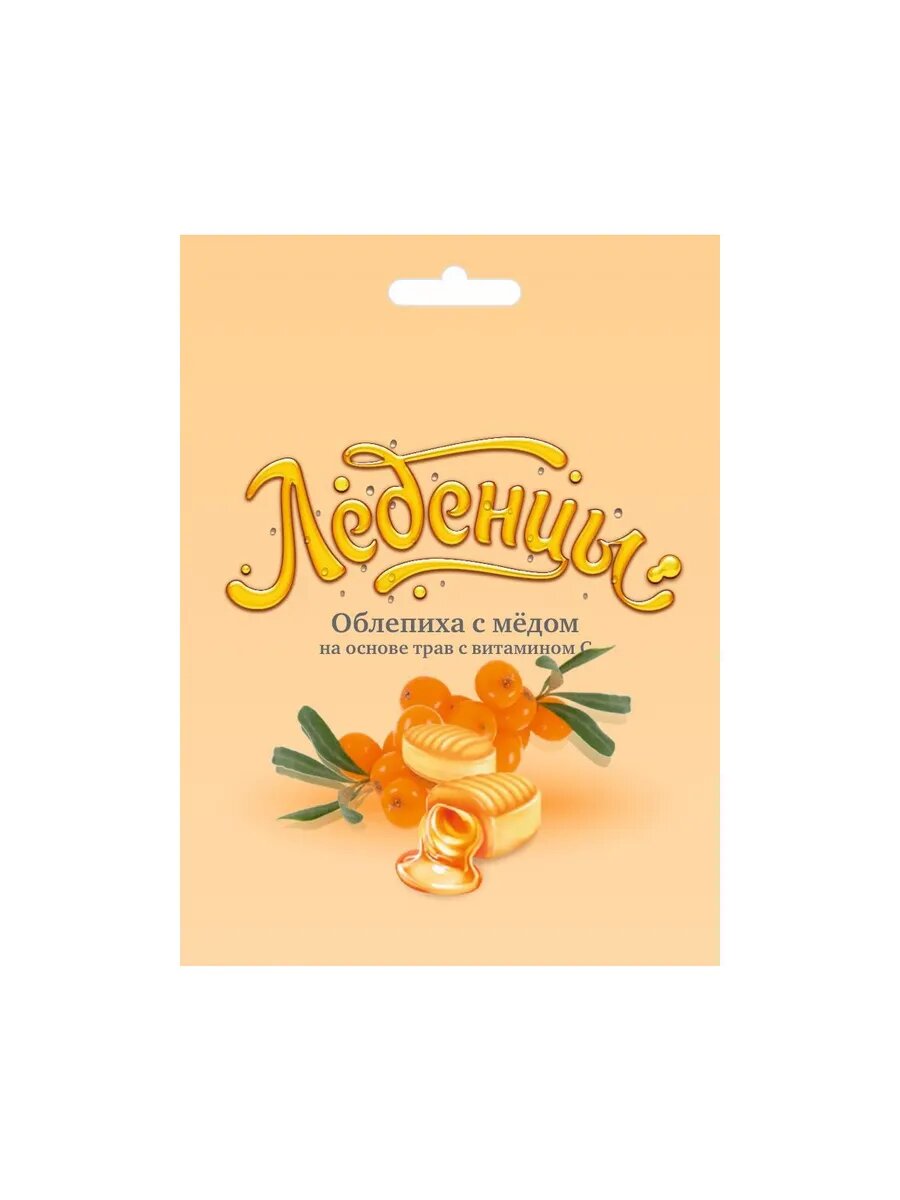 Карамель леденцовая облепиха мед, карамель леденцовая, 60 г,