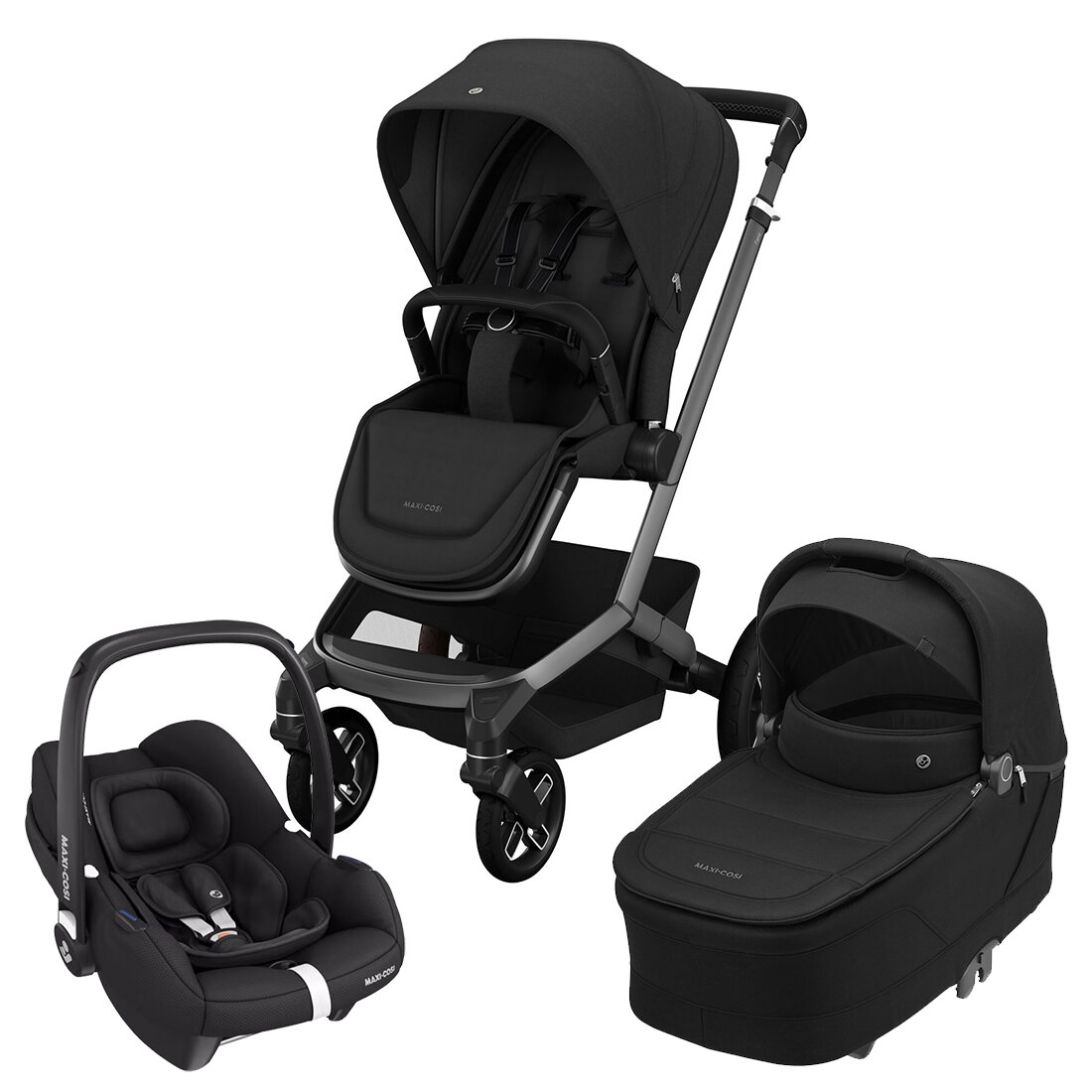Детская коляска 3в1 Maxi-Cosi Fame, цвет Twillic Black (Чёрный)
