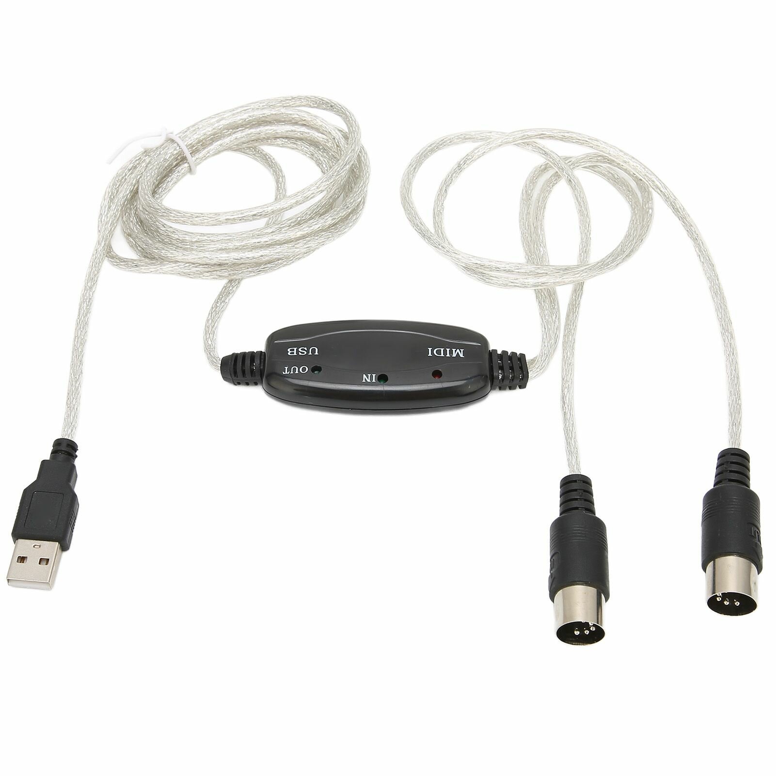 16-канальный кабель-конвертер USB в MIDI, адаптер MIDI-шнура 2-в-1 от ПК к синтезатору для компьютера под управлением Windows