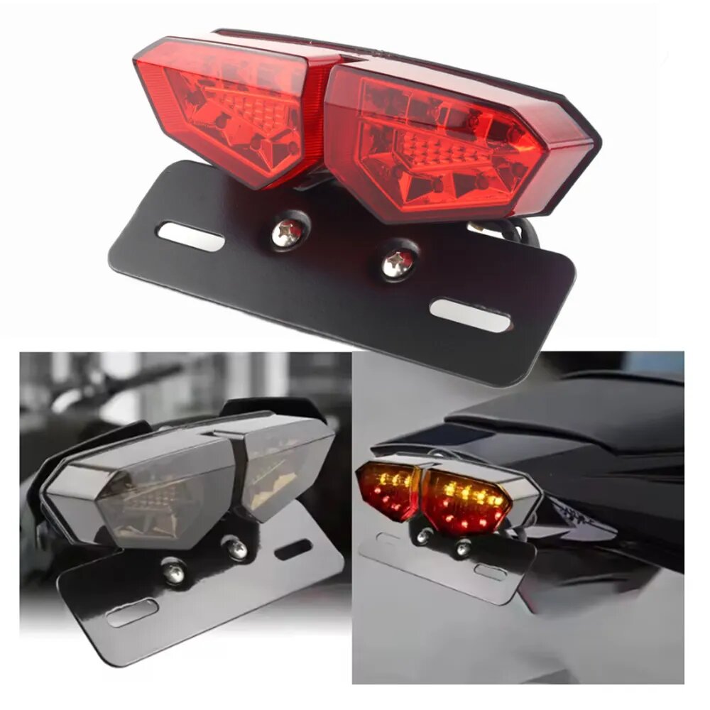 Светодиодный задний фонарь на мотоцикл (12V, комплект1 шт, Красный)