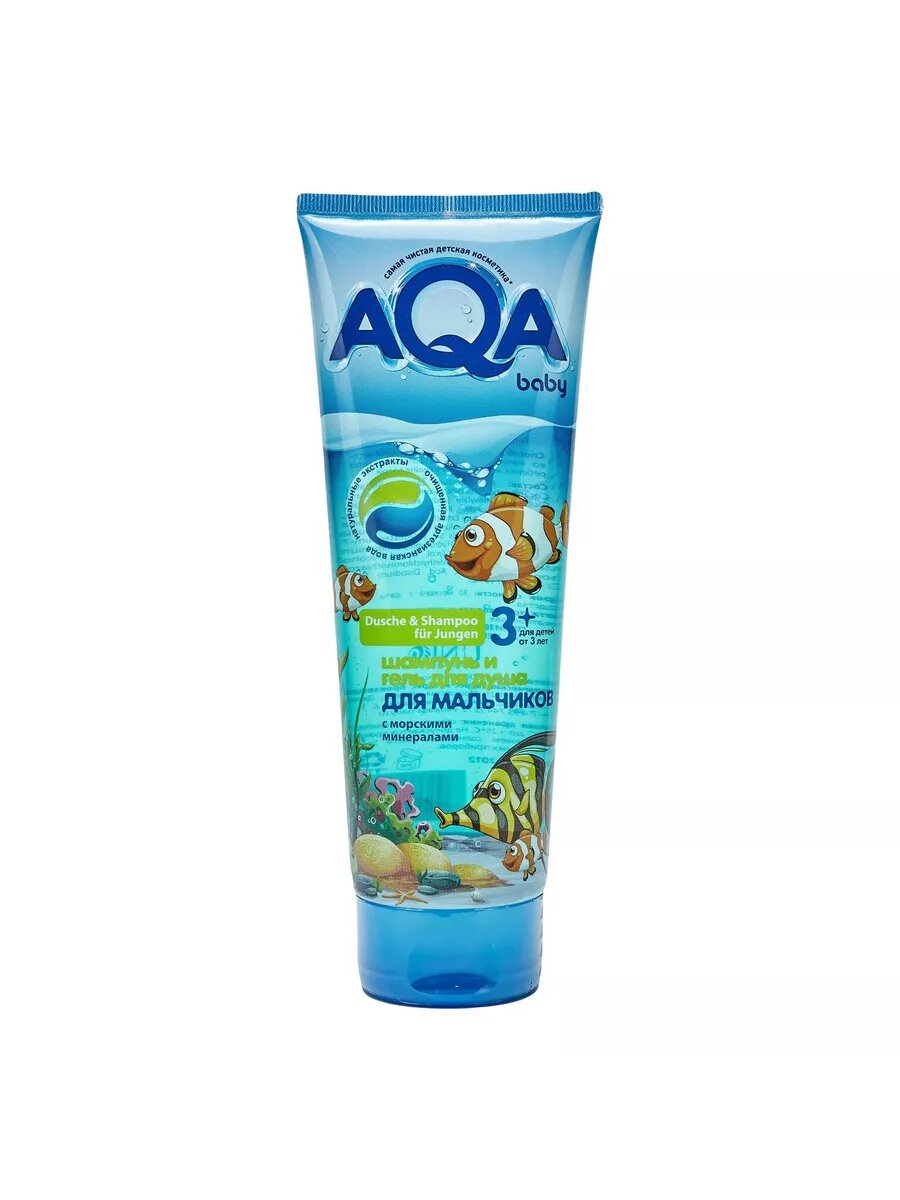 Шампунь-гель AQA Baby Kids для мальчиков с морскими минерала