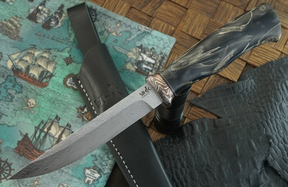 Уральская ножевая компания нож Бурятский-2, клинок дамаск GDS-X50CrMoV15, рукоять композит