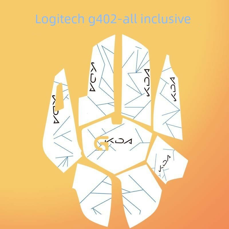 Logitech G402 Наклейка для мыши - Белая KDA, диамант, антипрокольный, поглощающий пот, полная защита