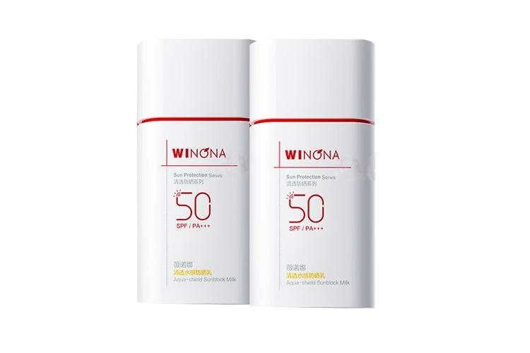Увлажняющий солнцезащитный лосьон-праймер SPF50 PA+++ унисекс Winona Clear Watery Feel, 50г*2