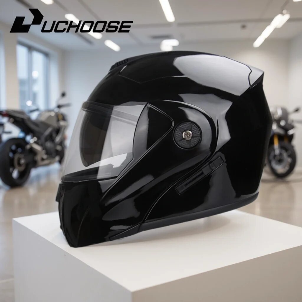 Мотошлем Uchoose, Сертифицированный DOT, Унисекс, С Двойным Съемным Визором, Защитный, L, Blue