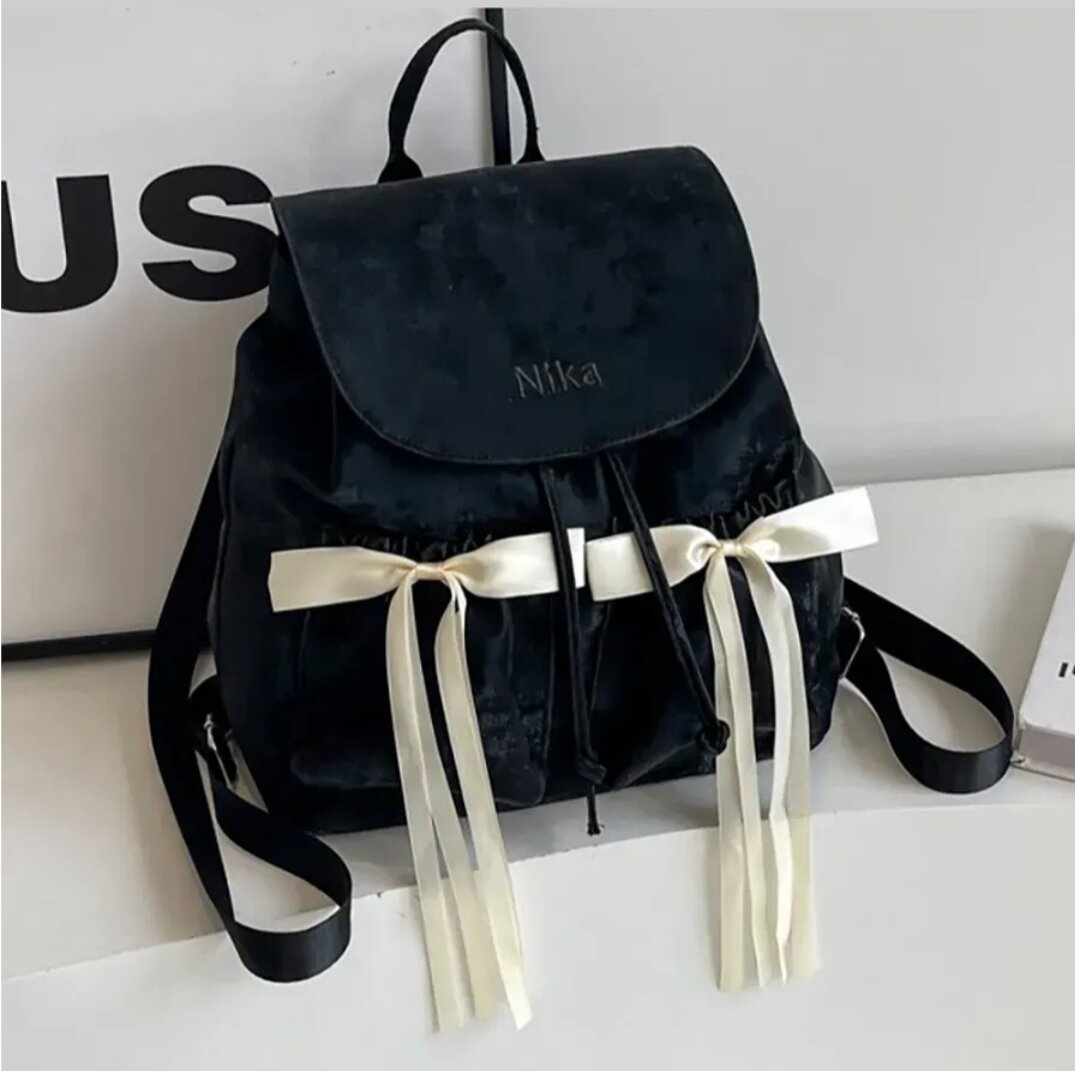 Рюкзак Nika, с бантиками, женский, городской, для мультиспорта, 15 л