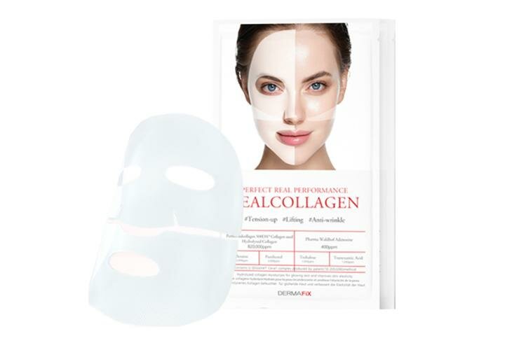 Тканевые маски унисекс DERMAFIX коллагеновые с белком яйца, подтягивающие, увлажняющие, 2 шт.