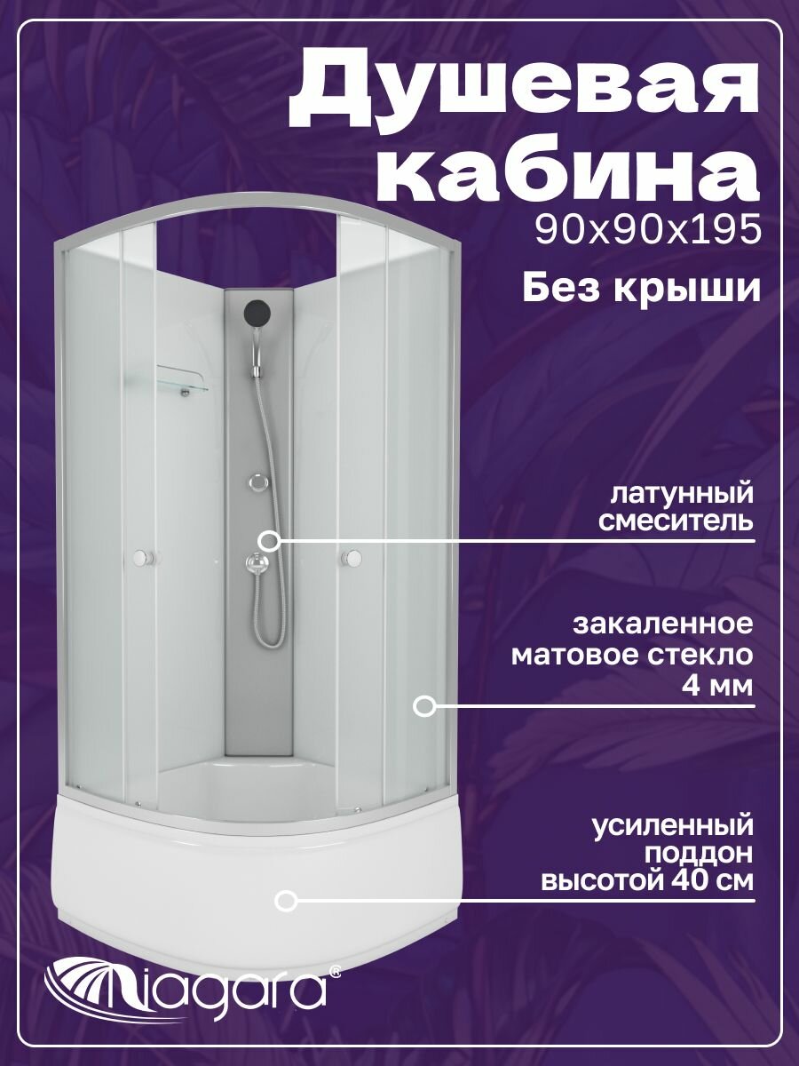 Душевая кабина Niagara Eco E90/40/MT/BK (900х900х1950)