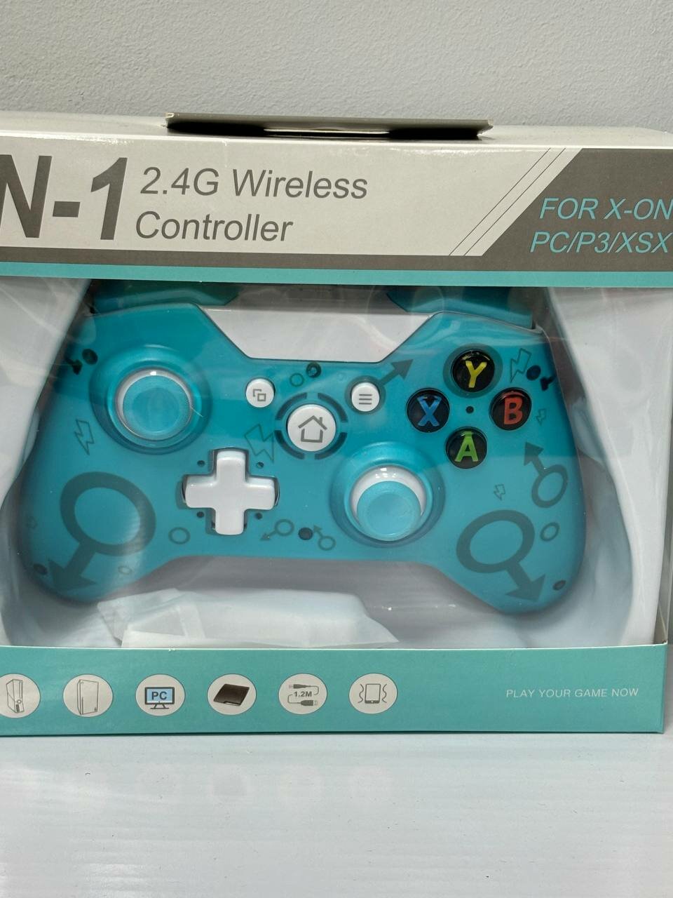Джойстик XB One\PS3\PC Controller Wireless N-1 2.4G Бирюза(SPC)
