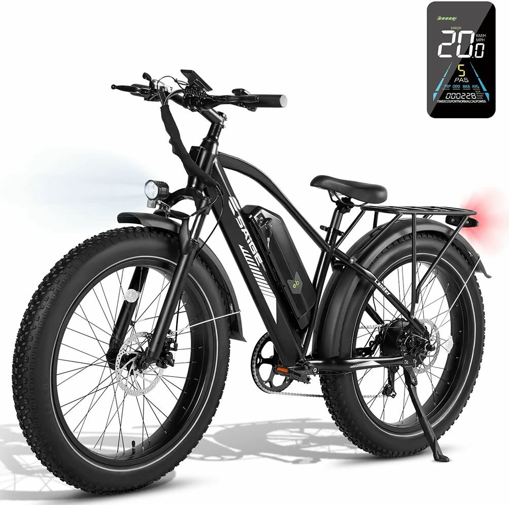 Электровелосипед SAIGE LANDER (48V/13Ah) - Чёрный, высокая рама