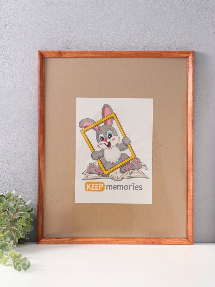 Фоторамка для фото 40×50 см Keep memories, Mira, дерево под орех, (пластиковый экран)
