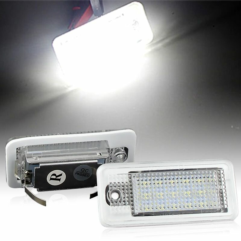 2 шт. Canbus Автомобильный светодиод фонарь заднего номерного знака Белый 6000к 3W 18SMD Для Audi A4 A6 C6 A3 B6 B7 S6 A8 Q7