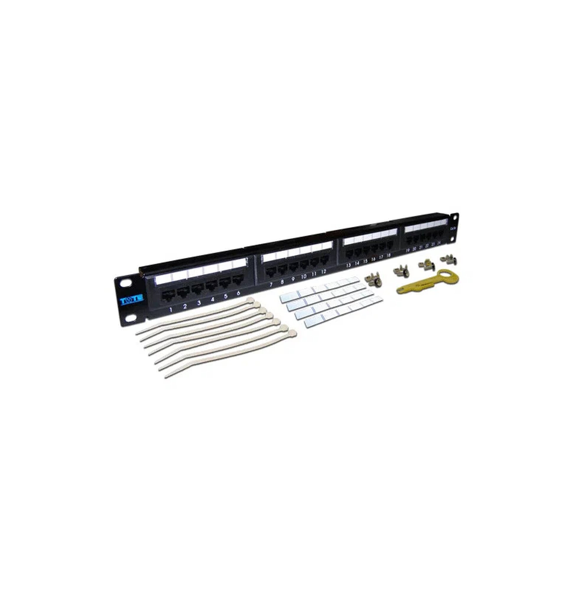 Патч-панель Lanmaster TWT-PP48UTP/6, 48 портов, CAT6, UTP, 2U, 19", черная