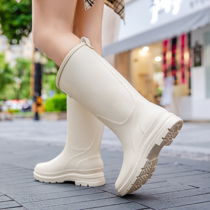Модные высокие резиновые сапоги в корейском стиле, женские водонепроницаемые и нескользящие сапоги, подходят для ношения на открытом воздухе, ботинки Мартина, зимние сапоги. Размер обуви. EU:41