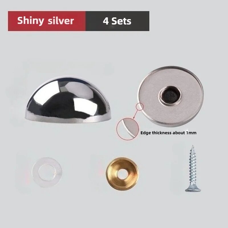 Декоративные колпачки из нержавейки 304 (4 комплекта) Diameter 20mm, Shiny Silver