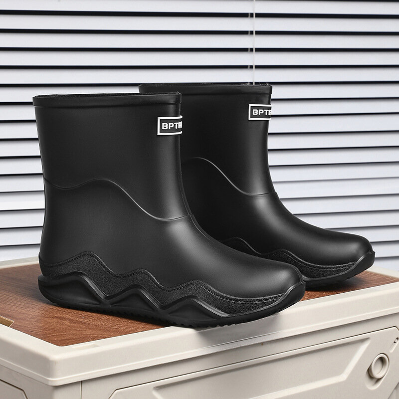 Мужские резиновые сапоги без шнурков, короткие, для рыбалки, работы на кухне, на открытом воздухе, с застежкой на шнурке, обувь для мытья автомобилей, резиновые сапоги для рыбалки. Размер обуви. EU:41