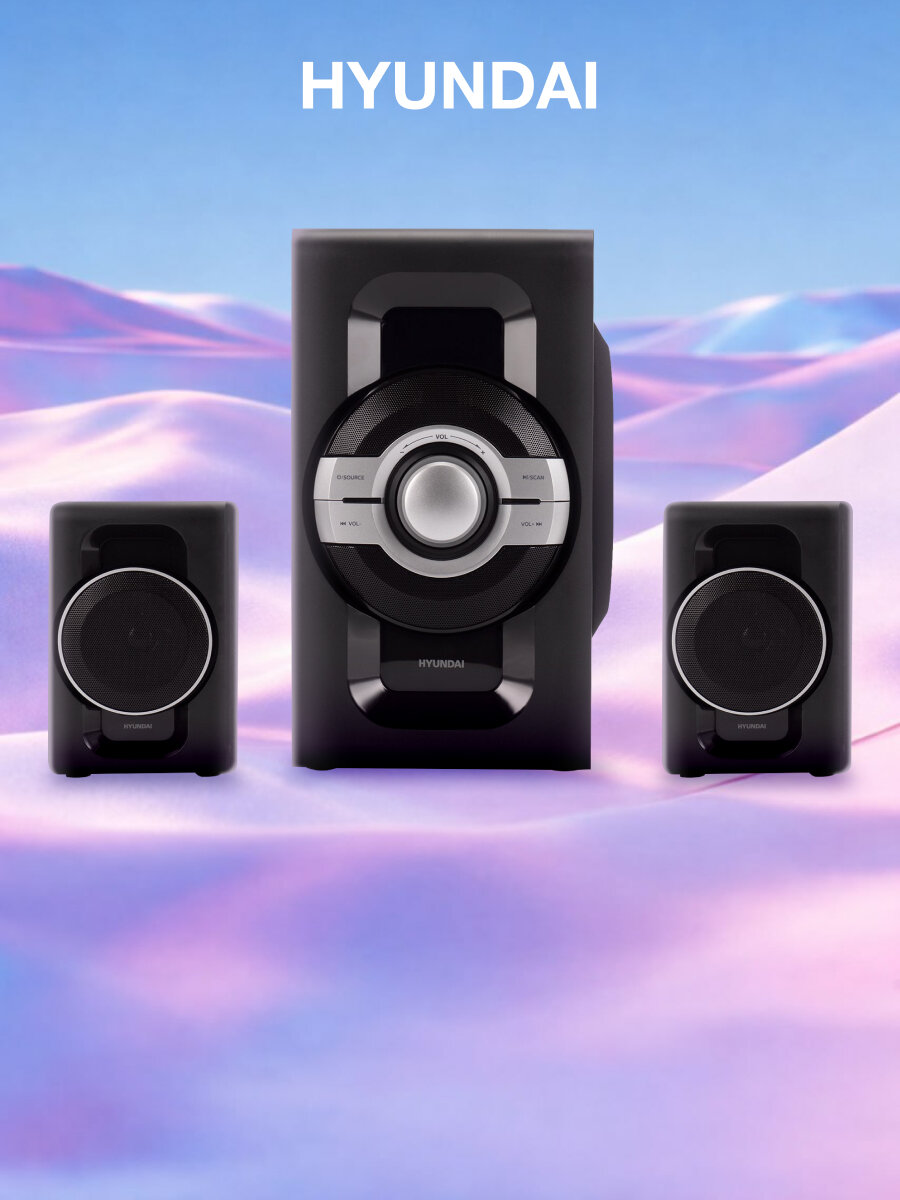 Музыкальный центр с Bluetooth Hyundai H-MS1403, FM, USB, AUX, SD, 60Вт