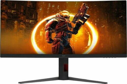 34" Монитор AOC CU34G4 черный 3440x1440@180 Гц, VA, LED, 2500:1, 300 Кд/м
