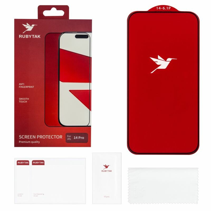 Защитное стекло для iPhone 14 Pro RUBYTAK HD Silk Print