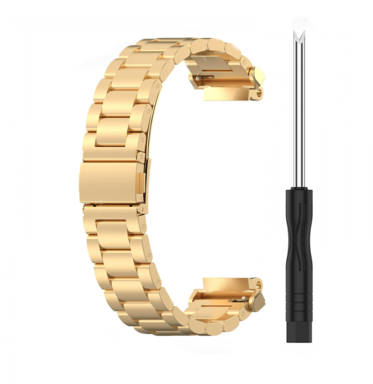 Ремешок-браслет MyPads Inox Clip для Amazfit T-Rex 2 и T-Rex Ultra из нержавеющей стали золотистый