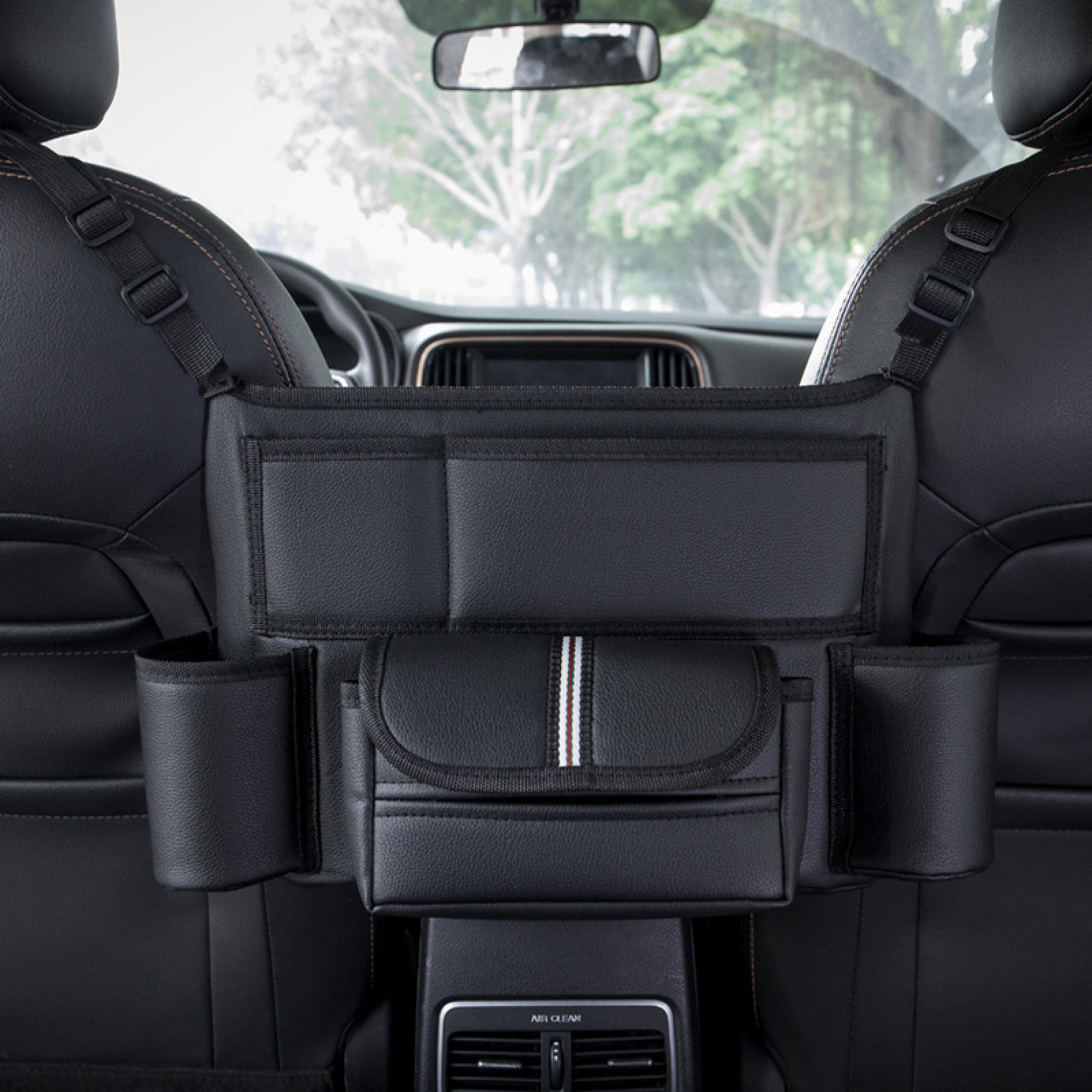 Автомобильный органайзер MyPads на спинку сиденья с несколькими карманами, черный