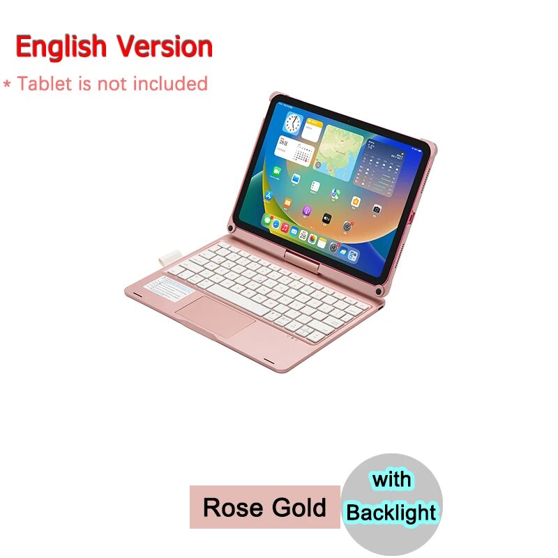 Чехол с клавиатурой Bluetooth для iPad A16 11 дюймов For iPad 10th 2022, RG Backlit