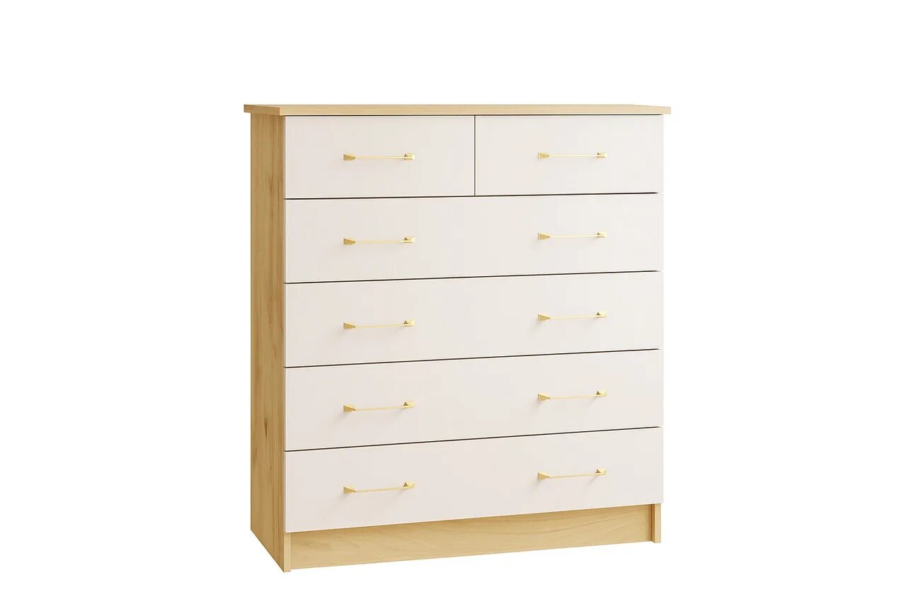 Комод «Катрин 5» К шариковые направляющие, ЛДСП (Дуб крафт золотой/Кашемир) 82х44х99