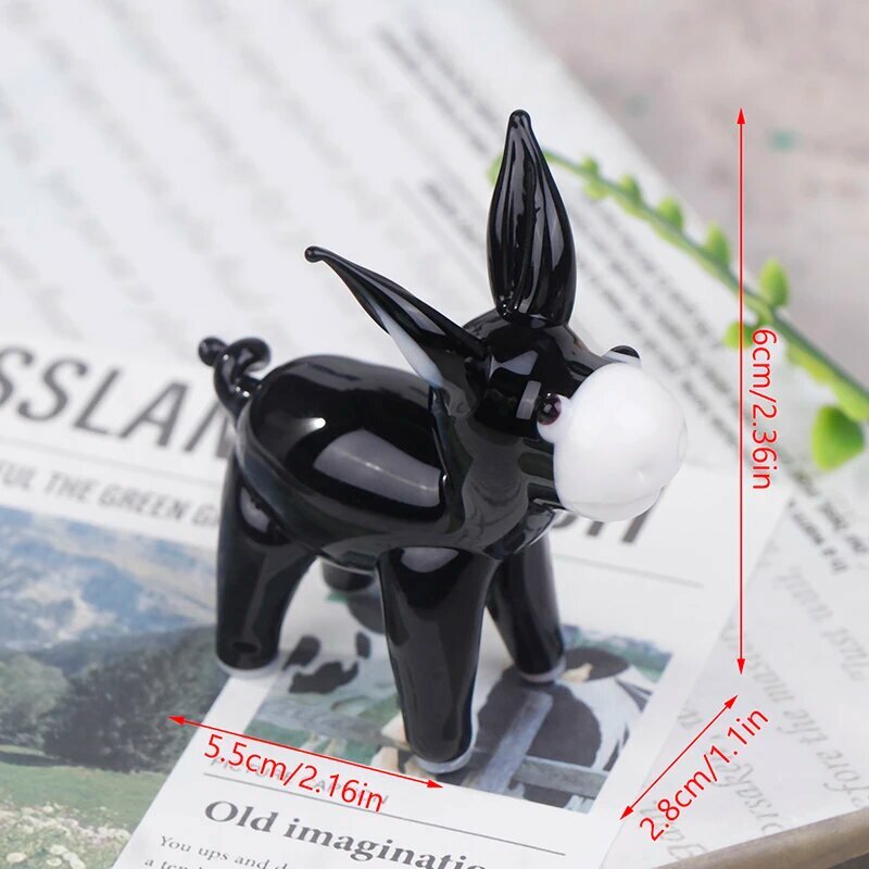 Миниатюрная стеклянная фигурка осла Black