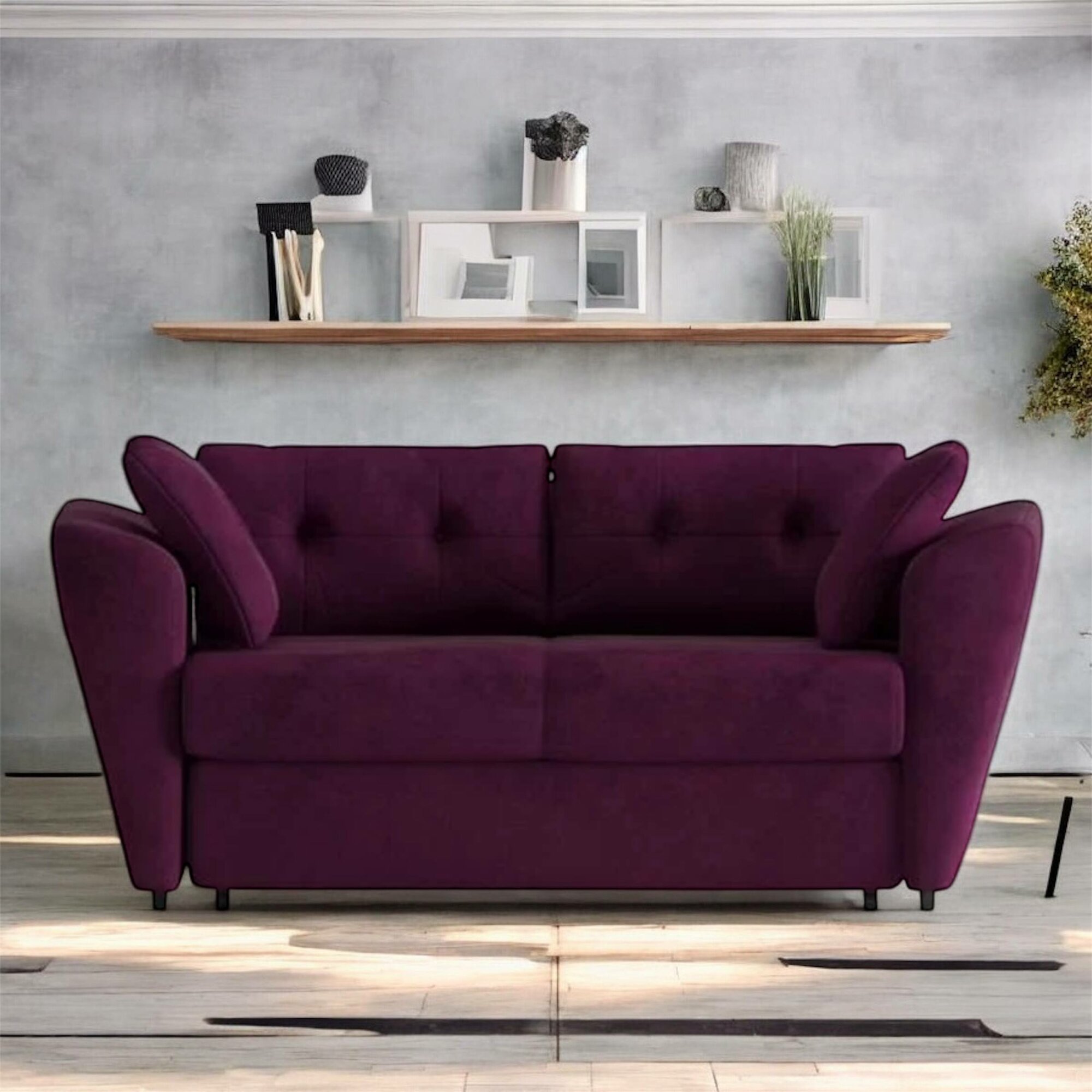 Диван Mini Narvik 170, Независимый пружинный блок, Велюр антивандальный, Ящик для белья, спальное место 120х195