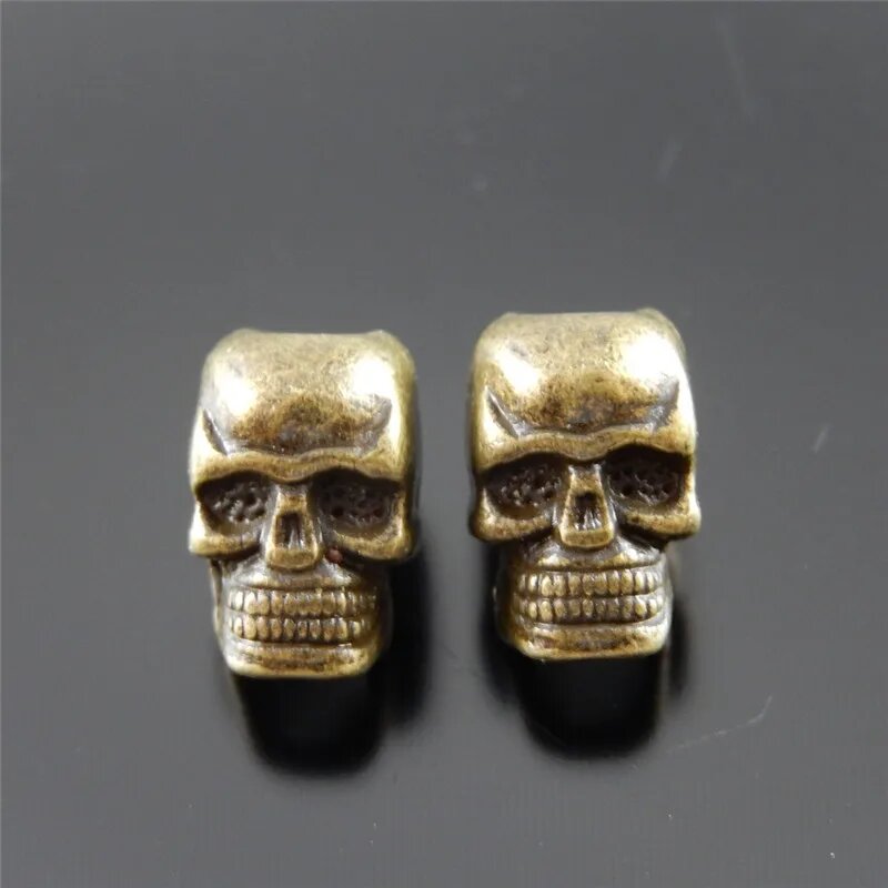Античные бронзовые миниатюрные бусины-черепа для рукоделия 50 шт