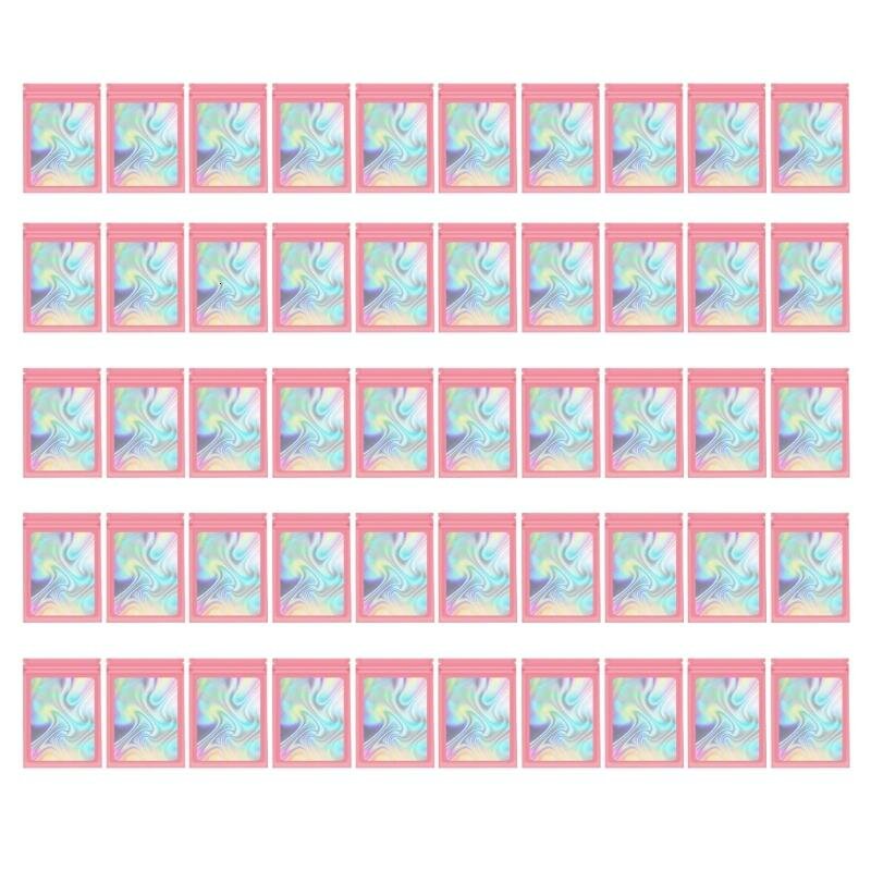 Прозрачные zip-пакеты для хранения, Розовый - S