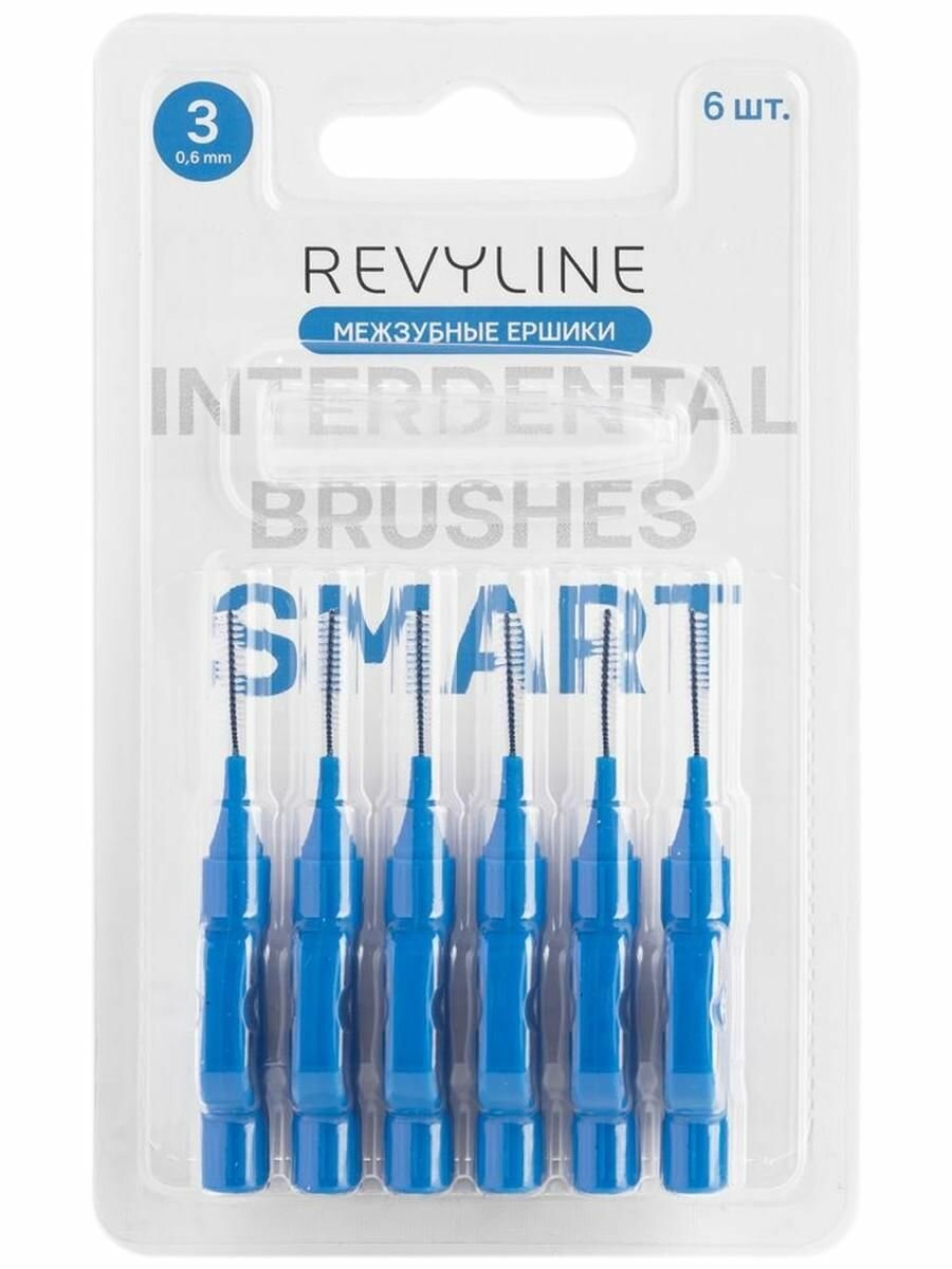 Ершики межзубные Revyline Smart, размер 3 (0,60 мм) голубые, 6 шт.