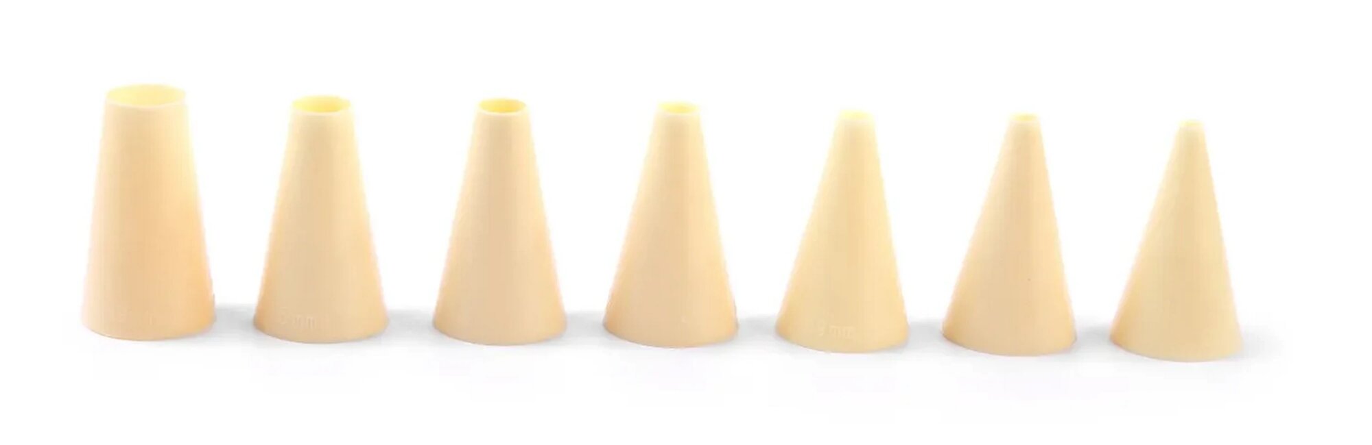Насадки для кондитерских мешков из полипропилена, комплект 7 шт. HENDI 551011, ø5-7-9-11-13-15-17, форма простая