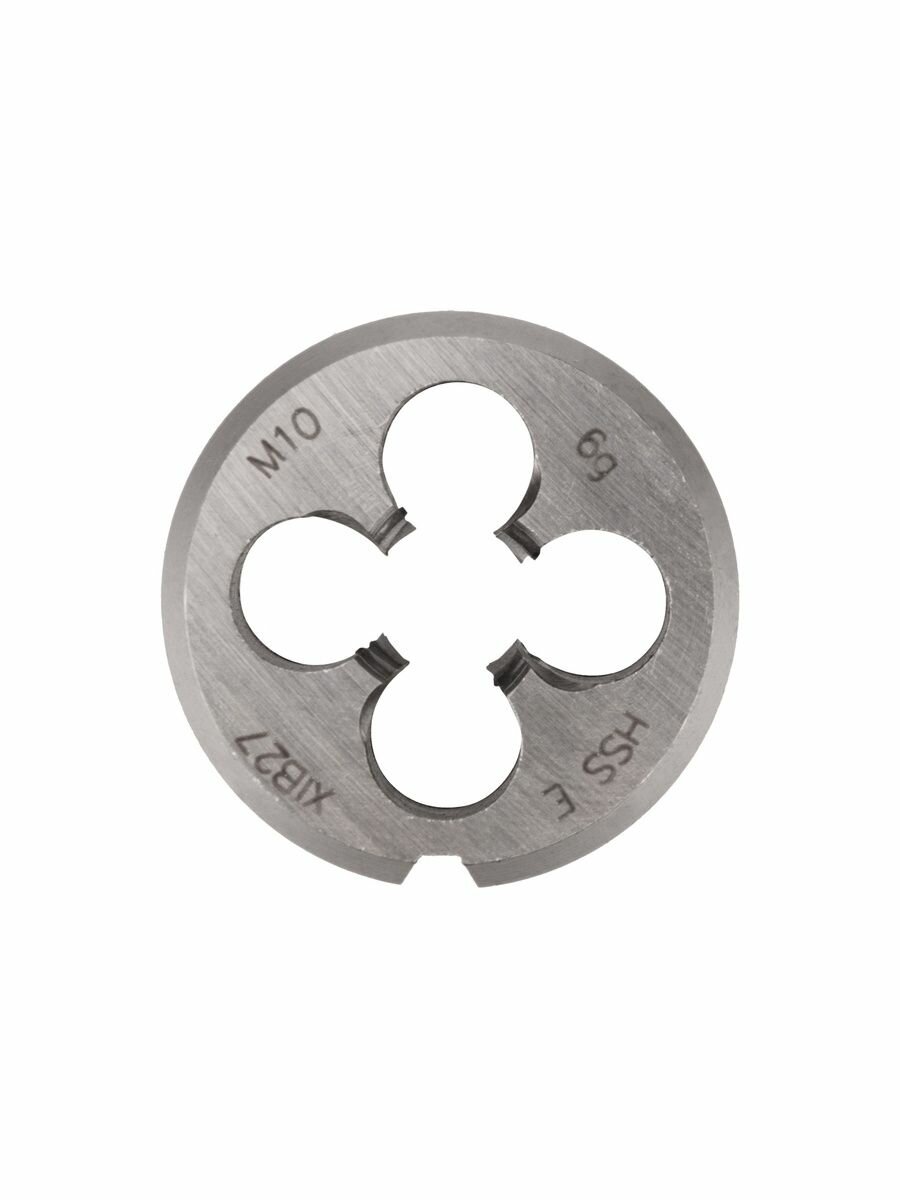 Плашка круглая М10х1.5 мм, диаметром 30 мм NORGAU Industrial метрическая, для нарезания резьбы с крупным шагом и углом профиля 60, по DIN223, HSS-Е