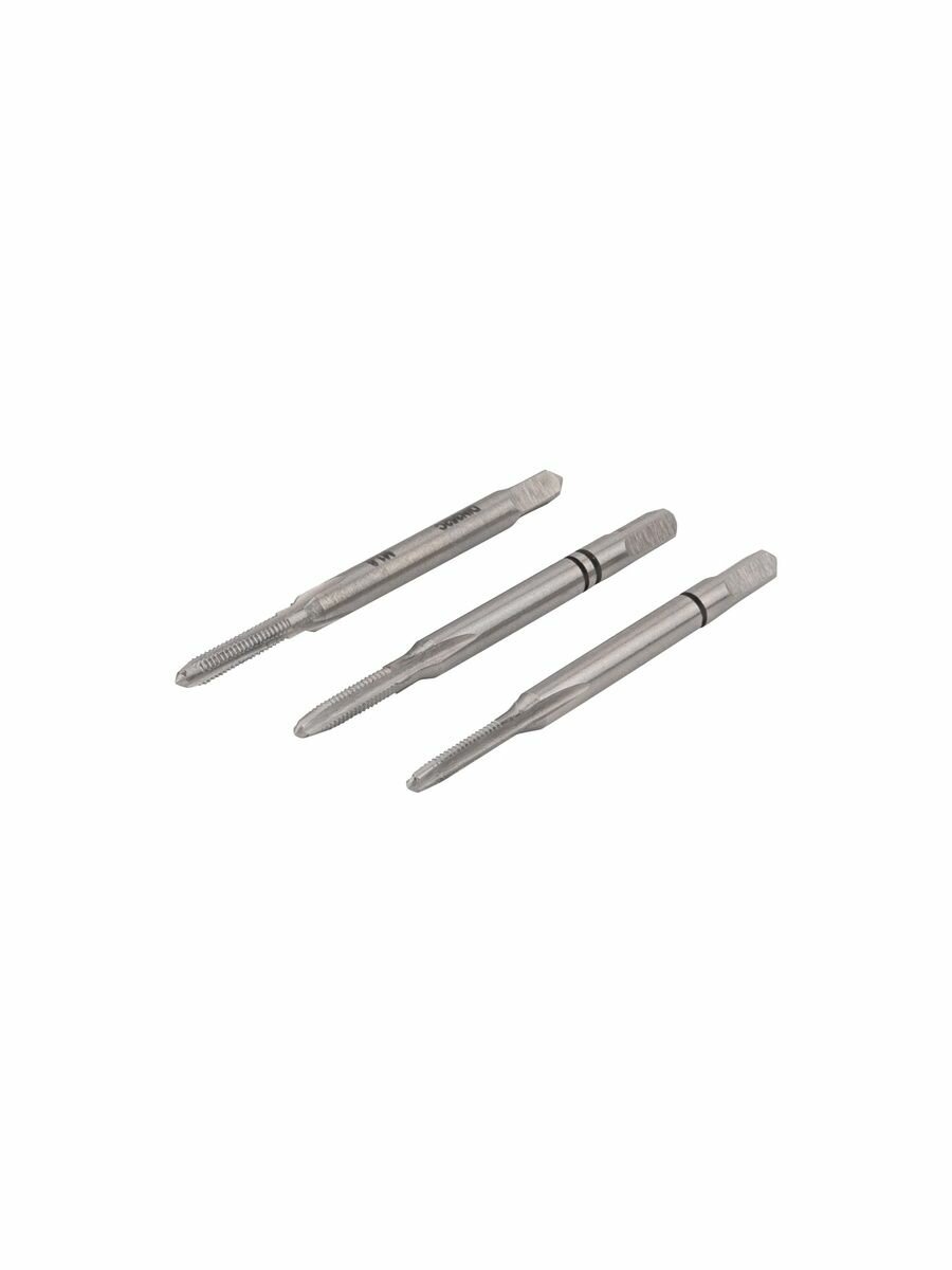 Набор метчиков NORGAU Industrial M 1,8 из HSS-G (W6% Mo5%), по стали, чугуну и цветным металлам, 3 предмета.