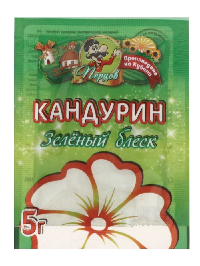 Кандурин, зеленый, блеск, 5 г
