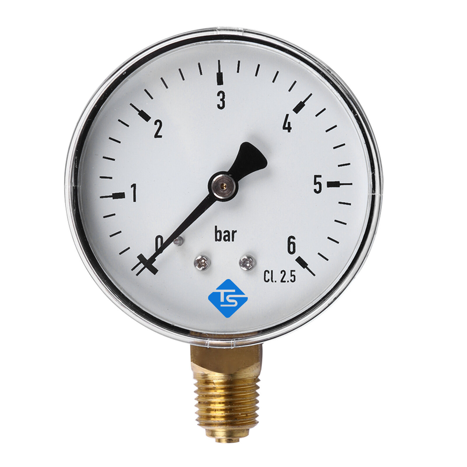 Манометр TS-60-6 для измерения давления воздуха, воды, масла и газа, шкала 6 бар