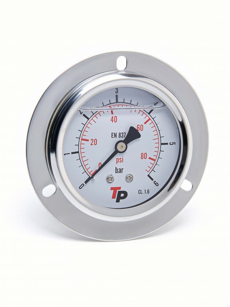 Манометр гидравлический виброустойчивый фланцевый D63 мм 0-6 bar 1/4BSP TP