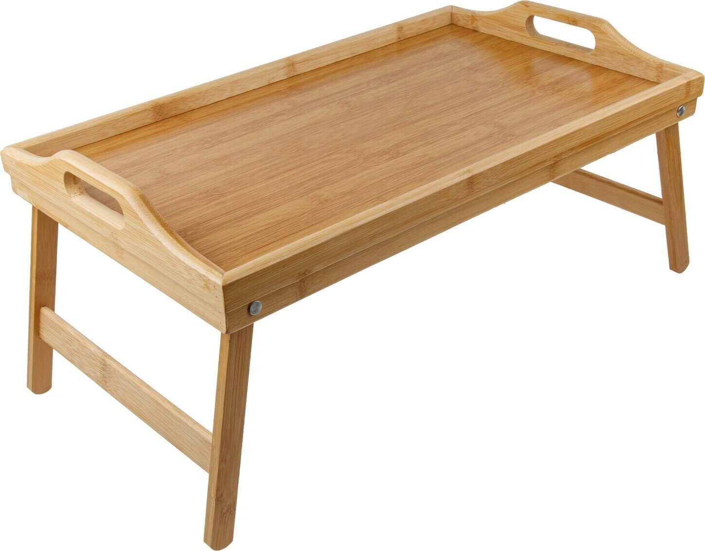 Поднос столик бамбуковый с ручками PERFECTO LINEA Bamboo 38-503065, 50.5х30х6.5 см