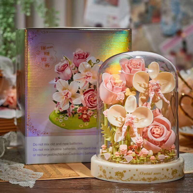 Конструктор 3D Balody Цветы Орхидеи в Колбе, мини блоки, 355 деталей - BA6986