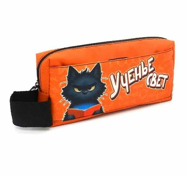 Пенал-косметичка Пчелка 200х90х40 мм, "Ученье свет", печать на кармане, с ручкой