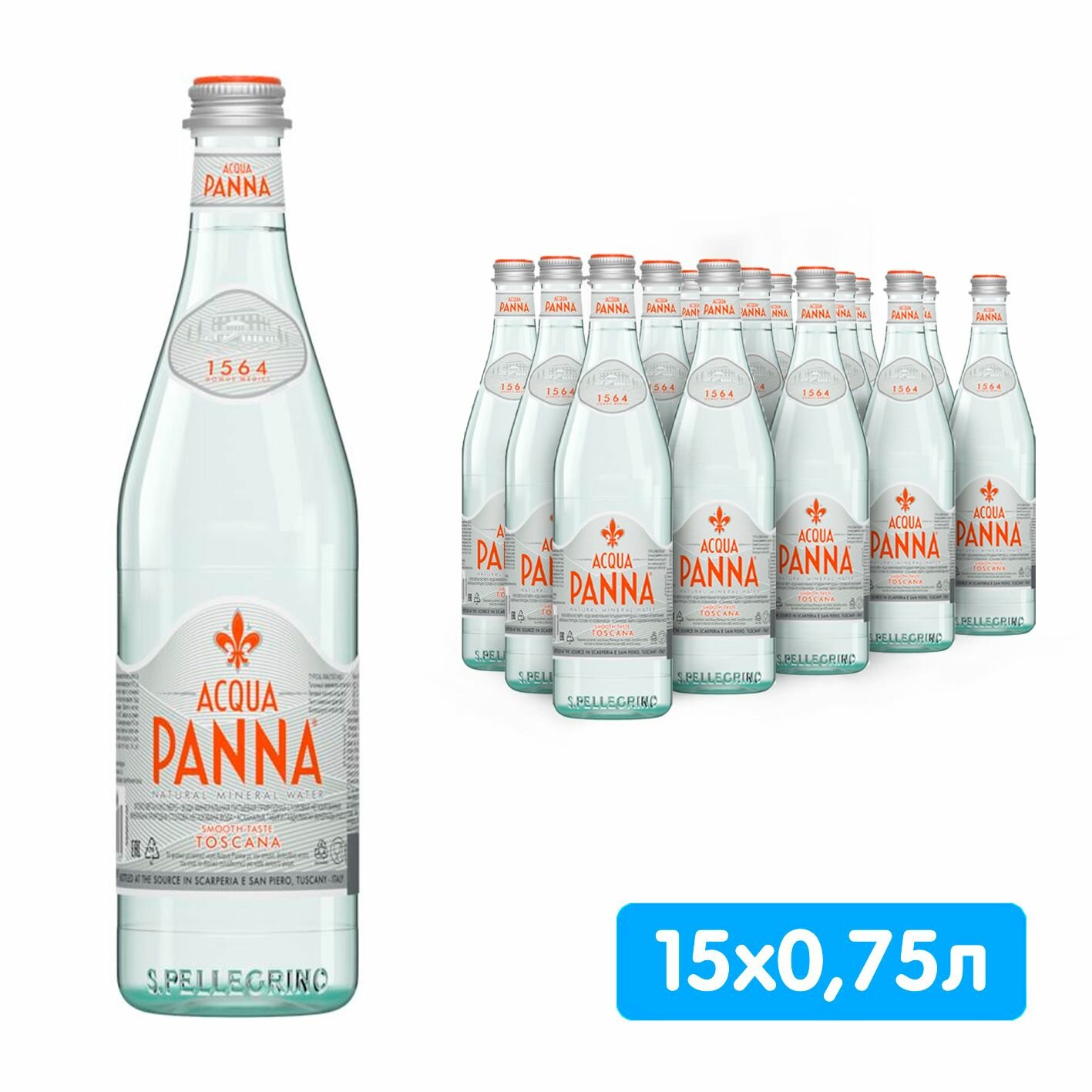 Аква Панна 0,75 без газа 12 шт стекло